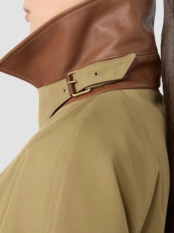 Max Mara Water Repellent Wool Blend Gabardine Trench Coat