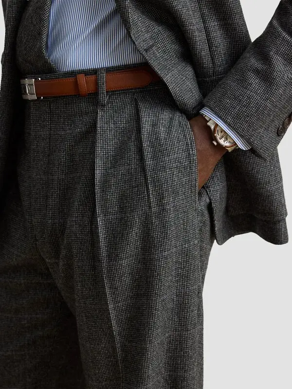 Ralph Lauren Purple Label Glenn Checked Wool-cashmere Trousers