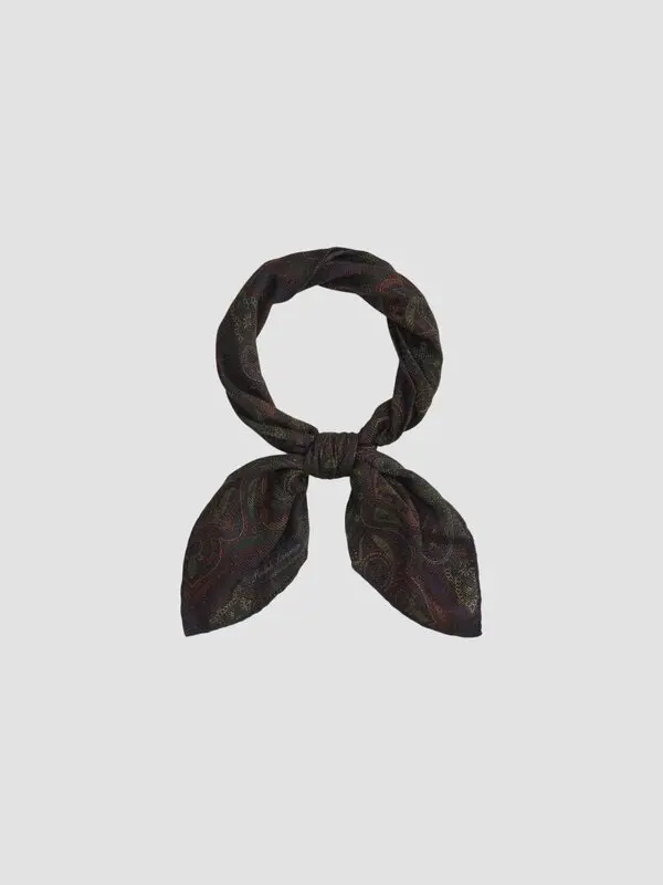 Ralph Lauren Purple Label Paisley Wool-silk Neck Scarf