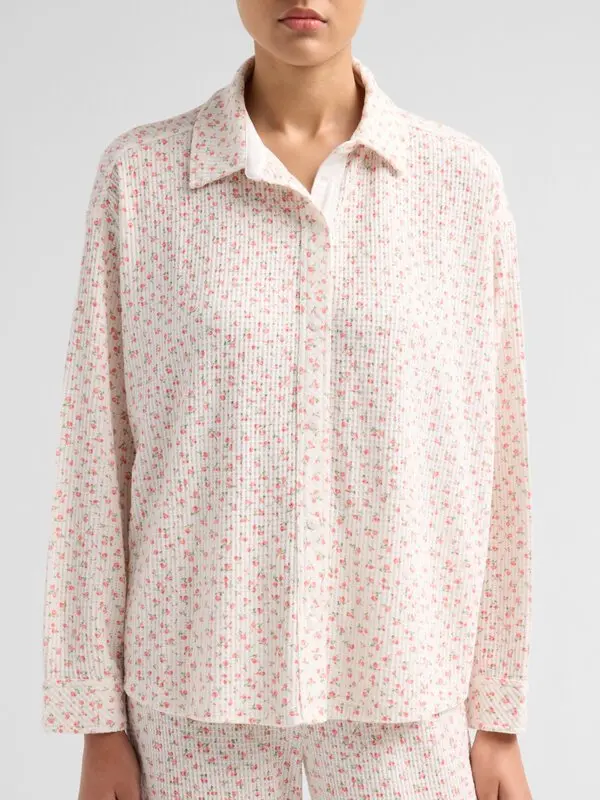 PAPINELLE Floral Waffle-knit Pajamas