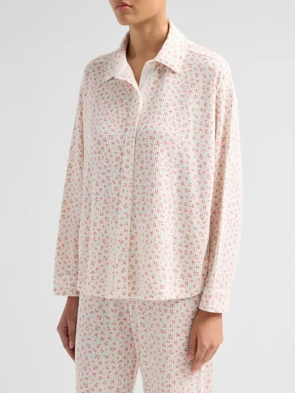 PAPINELLE Floral Waffle-knit Pajamas