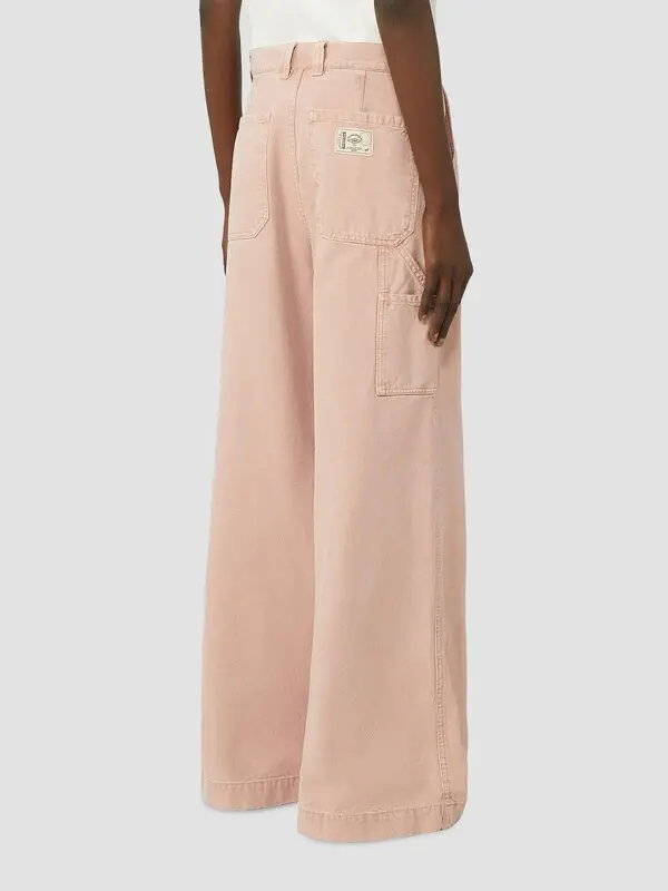 Max Mara Cotton Canvas Wide Leg Trousers
