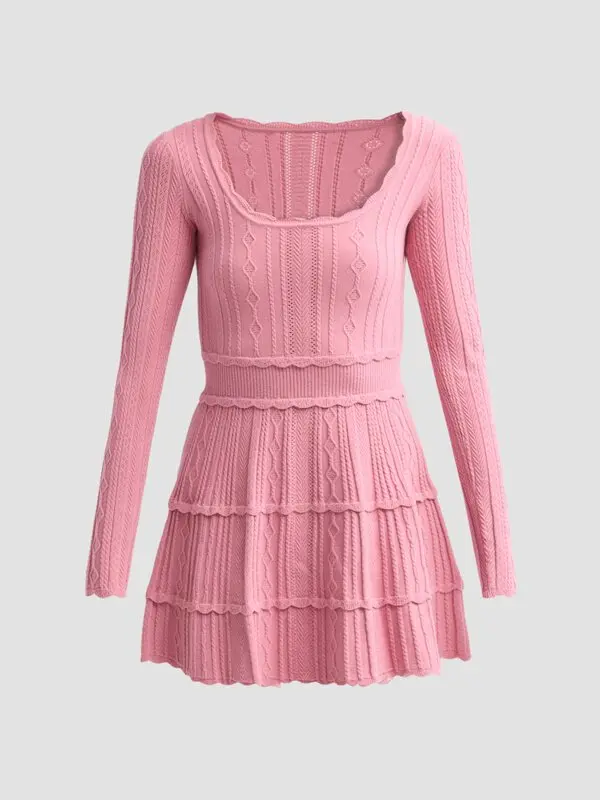 LoveShackFancy Lunelle Pointelle Knit Mini Dress - Peony