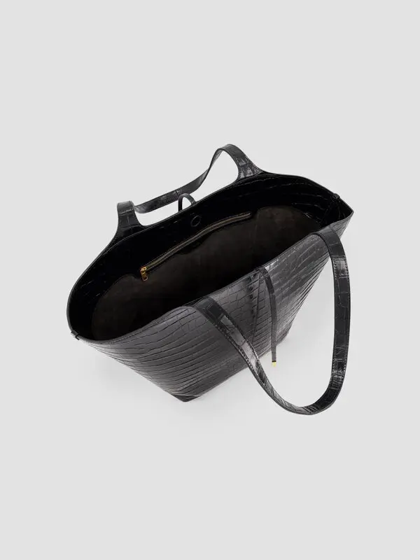 Vince Mia Croc-embossed Leather Tote Bag