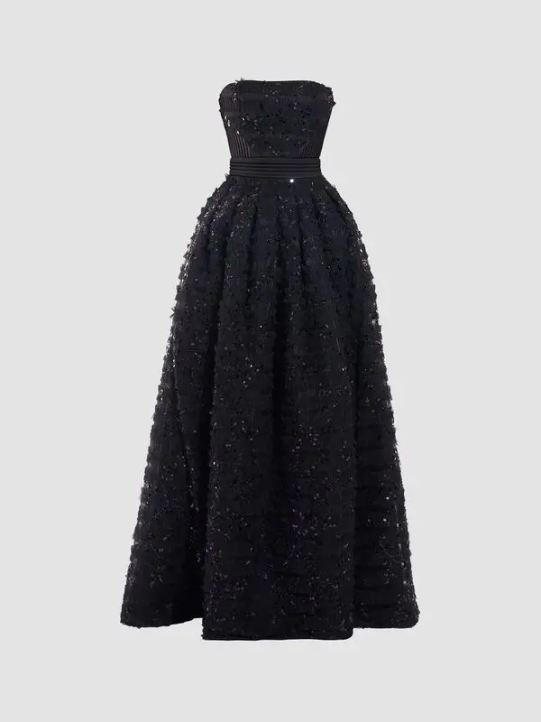 ZHIVAGO Doll Sequined A-line Gown - Black