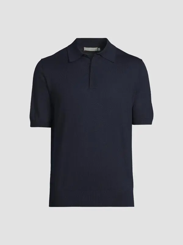 Canali Dressy Lux Modern-fit Suede Placket Polo Shirt