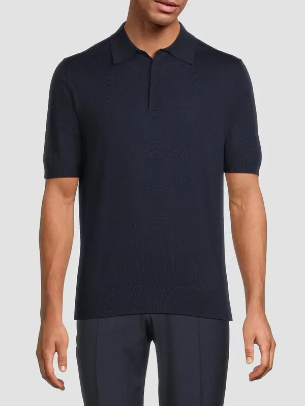 Canali Dressy Lux Modern-fit Suede Placket Polo Shirt