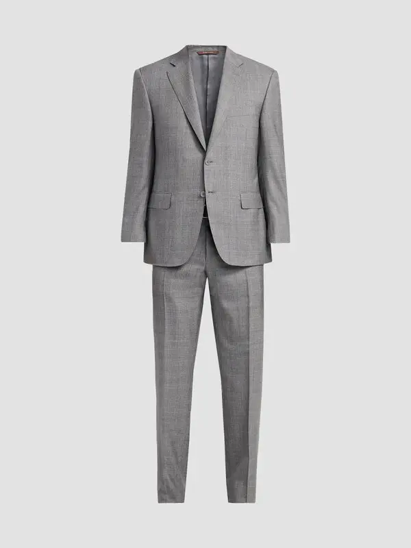 Canali Plaid Wool-silk Suit