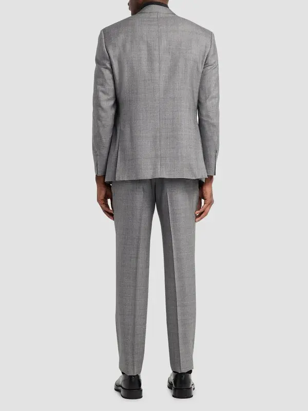 Canali Plaid Wool-silk Suit