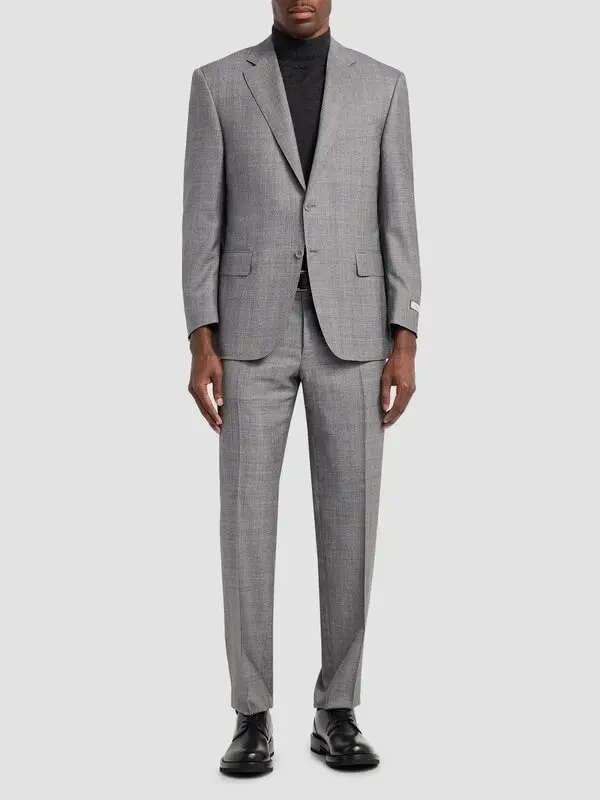 Canali Plaid Wool-silk Suit