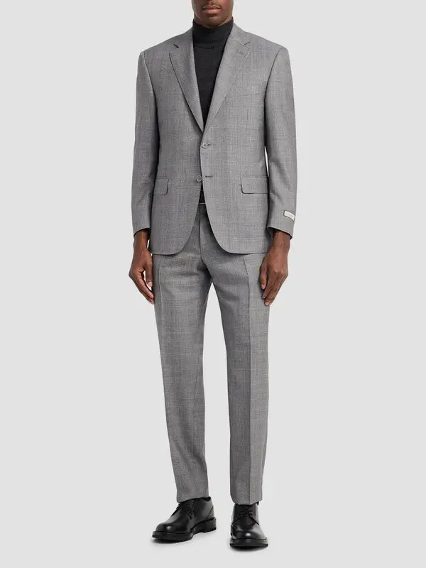 Canali Plaid Wool-silk Suit