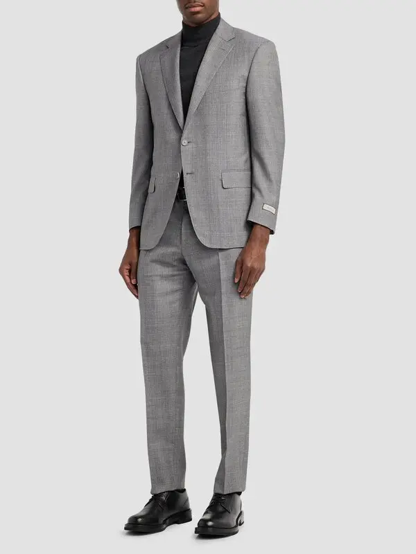Canali Plaid Wool-silk Suit