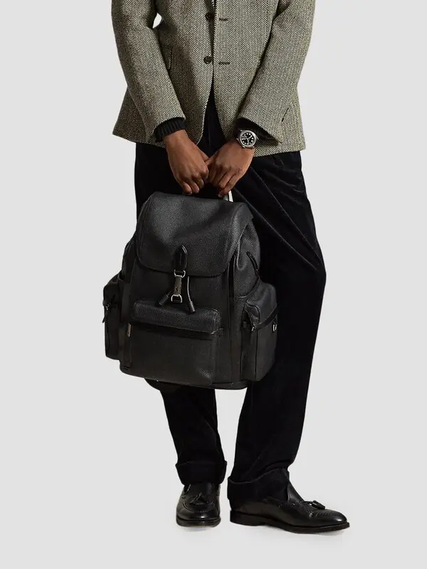 Polo Ralph Lauren Polo Id Pebbled Leather Backpack