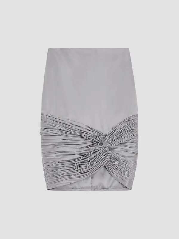Valentino Garavani Cady Satin Skirt - Grey