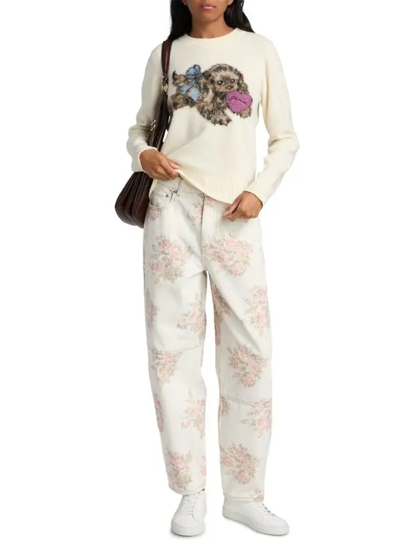 GANNI Puppy Love Crewneck Sweater