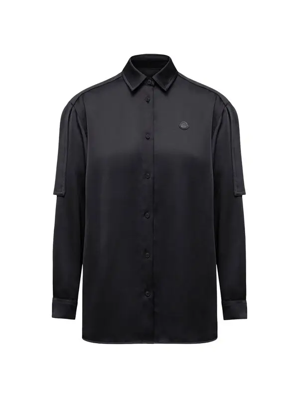 Moncler X Ee72 Edward Enninful Shirt In Satin - Black