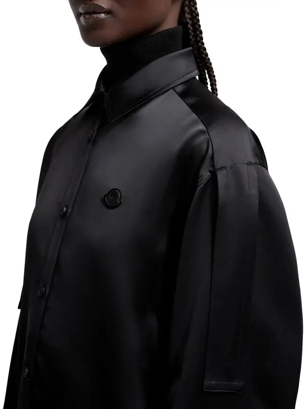 Moncler X Ee72 Edward Enninful Shirt In Satin - Black