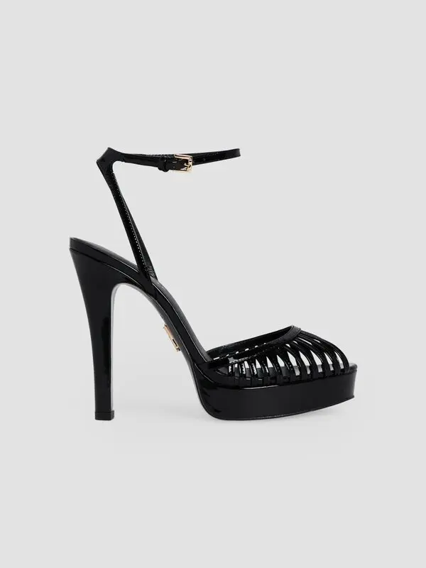Retrofete Manolia 120mm Patent Leather Platform Sandals - Black