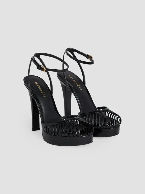 Retrofete Manolia 120mm Patent Leather Platform Sandals