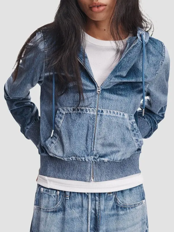 Rag & Bone Rb Miramar Velvet Zip-up Hoodie - Sutton