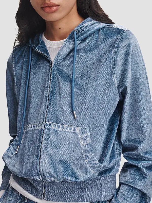 Rag & Bone Rb Miramar Velvet Zip-up Hoodie - Sutton