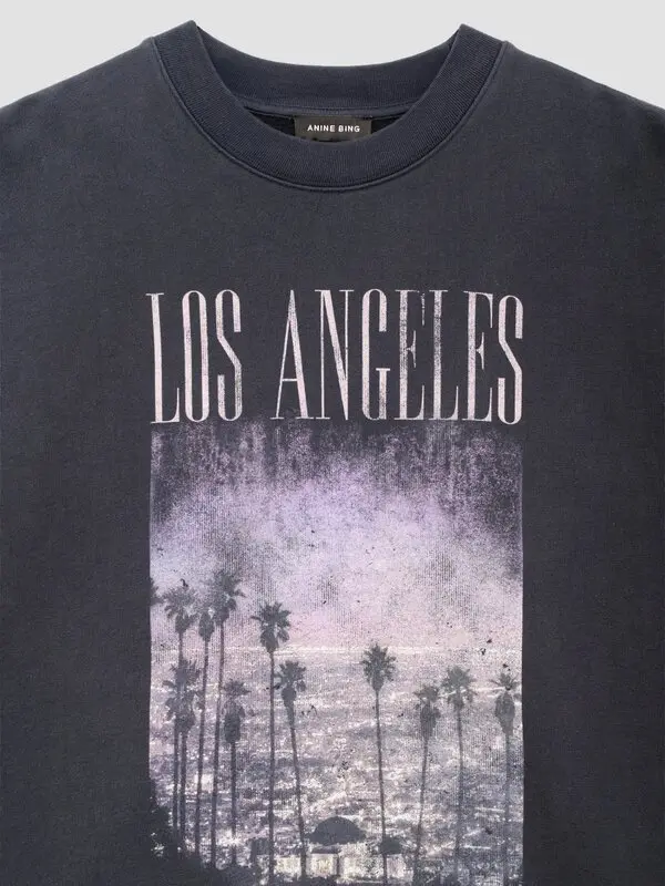 ANINE BING Miles Los Angeles Crewneck Sweatshirt - Black