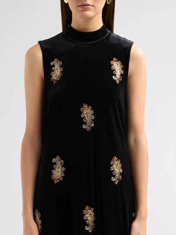 Elie Tahari The Vani Velvet Maxi Dress - Noir