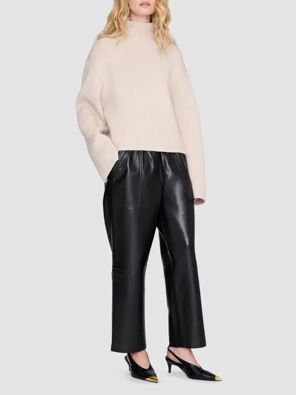 ANINE BING Billy Leather-blend Pants