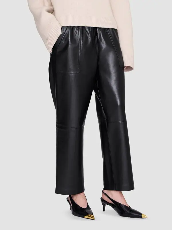 ANINE BING Billy Leather-blend Pants