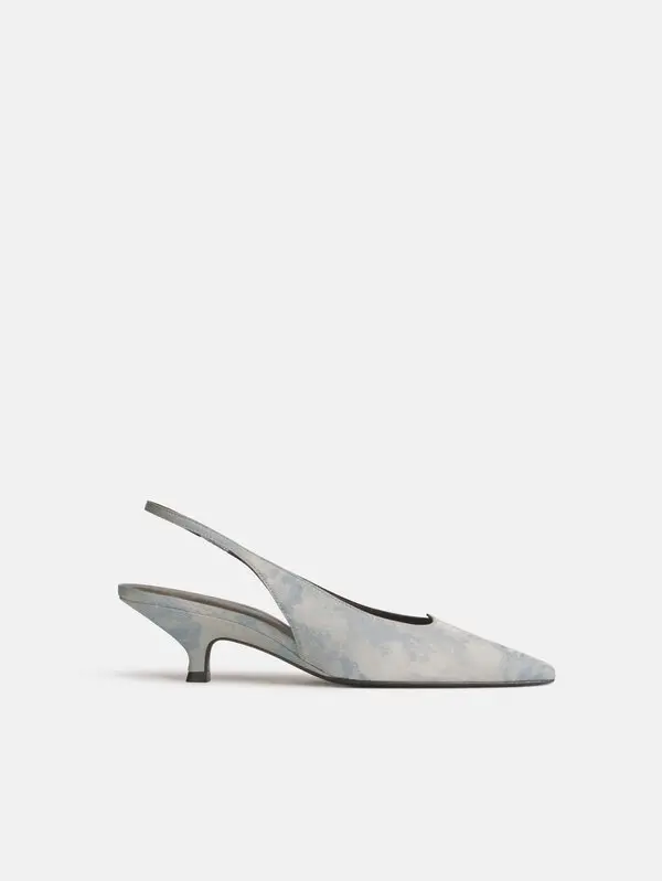 REFORMATION Wells Slingback Heel Light Jacquard - Blue