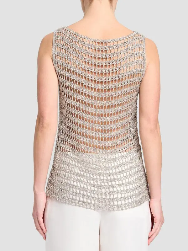 TWP Cleo Metallic Crochet Tank