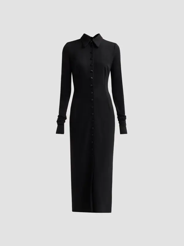 Dolce & Gabbana Wool Midi Shirtdress
