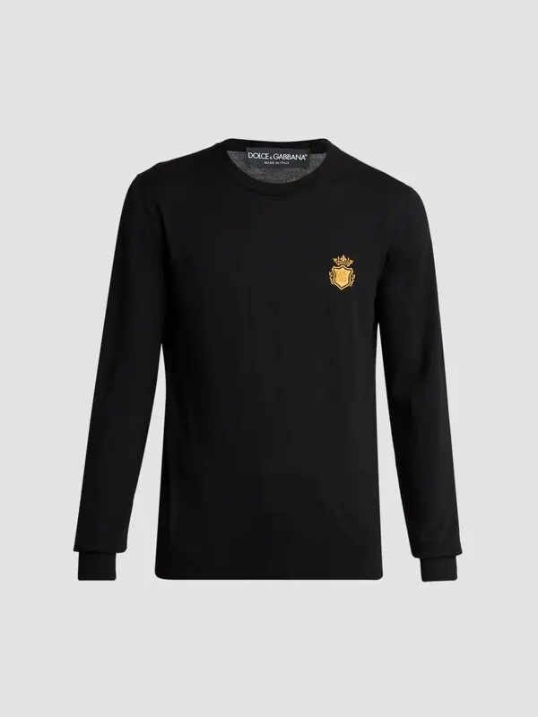 Dolce & Gabbana Round Neck Virgin Wool Sweater
