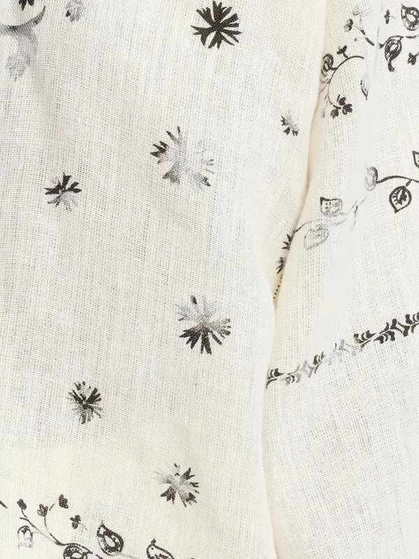 Alberta Ferretti Printed Linen Blouse