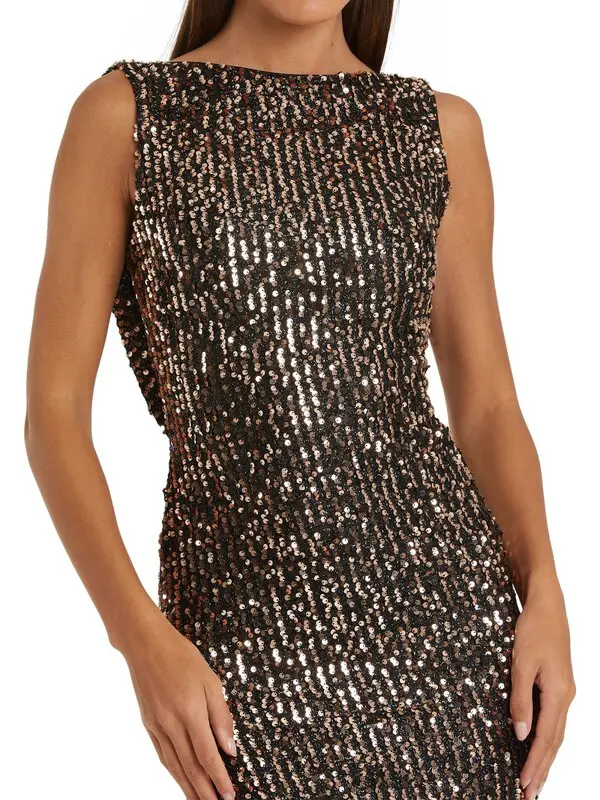 Mac Duggal Ieena 1 Sequined Cowlback Gown