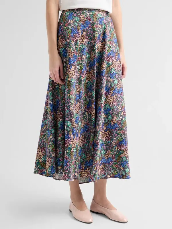 Moschino Floral Print Midi Skirt