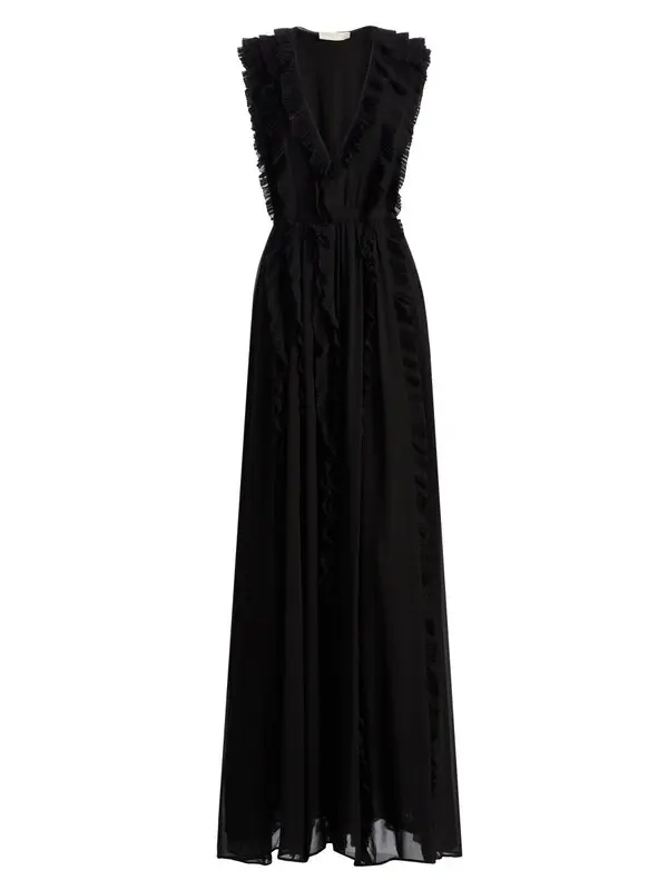Ulla Johnson Aida Silk Cascading Ruffle Gown