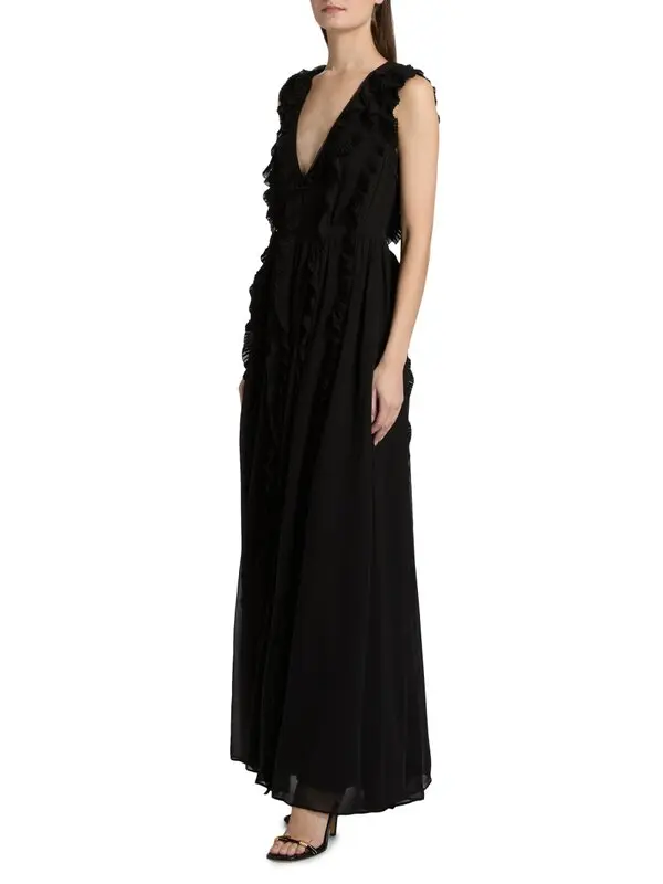 Ulla Johnson Aida Silk Cascading Ruffle Gown