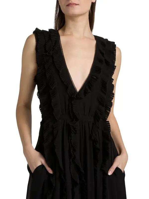 Ulla Johnson Aida Silk Cascading Ruffle Gown