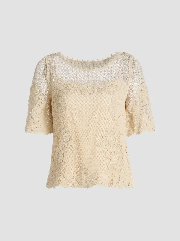 Kobi Halperin Magnolia Crochet Blouse - Ecru