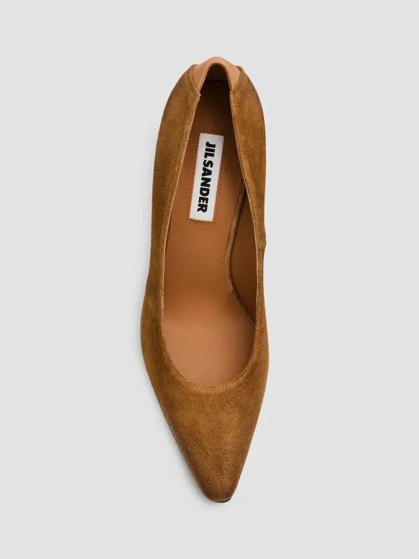 JIL SANDER Alma 95mm Suede Pumps - Walnut