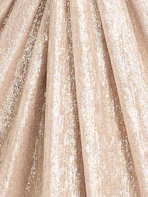 Tadashi Shoji Metallic Jersey Long-sleeve Gown