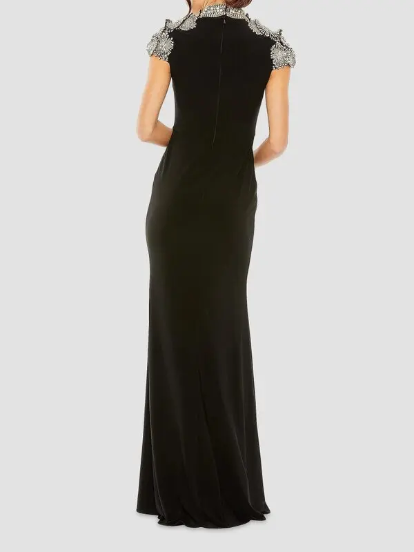 Mac Duggal Embellished Crepe Column Gown