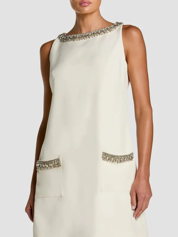 Mac Duggal Embellished Crepe A-line Minidress