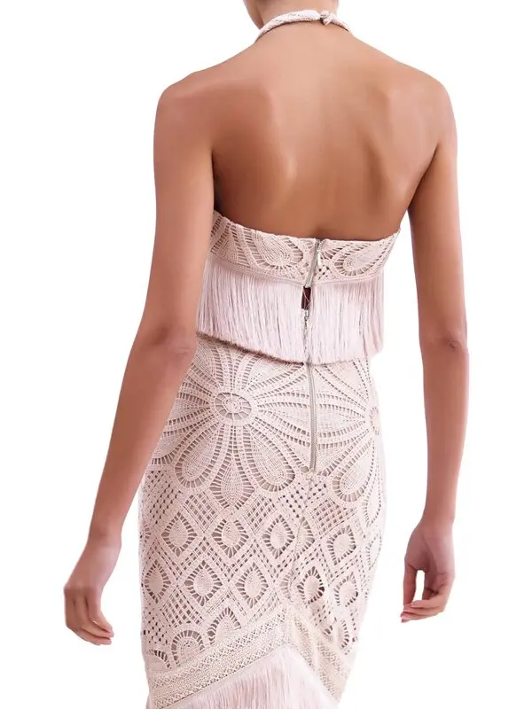 PatBO Flower Crochet Halter Top