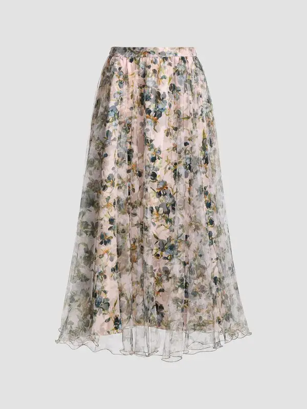 Cinq À Sept Sofia Trailing Iris Maxi Skirt