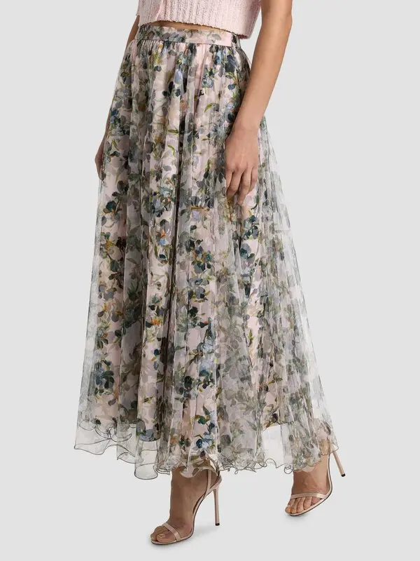 Cinq À Sept Sofia Trailing Iris Maxi Skirt