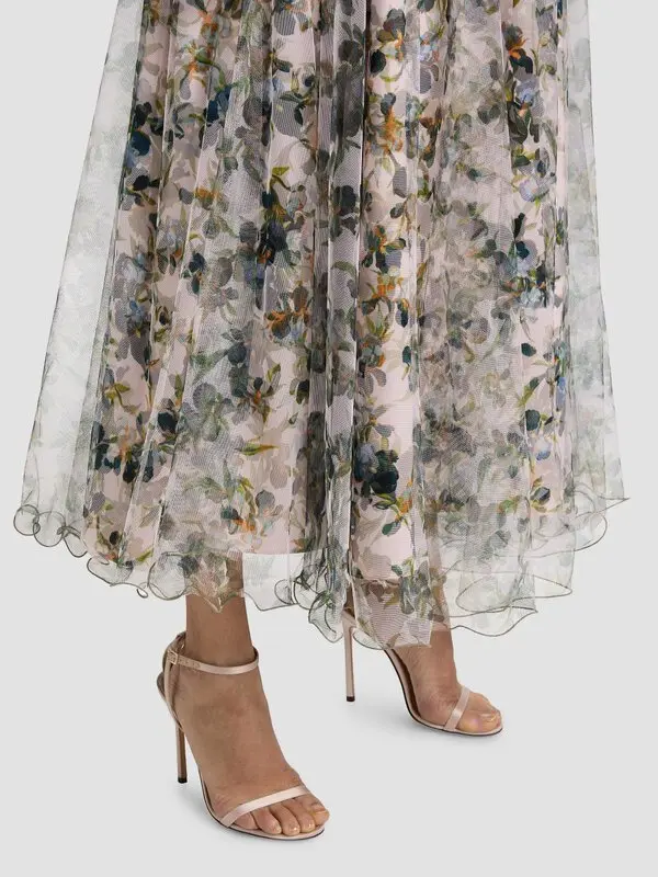 Cinq À Sept Sofia Trailing Iris Maxi Skirt
