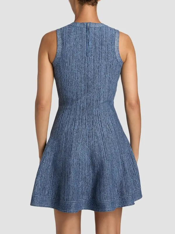 MILLY Shelby Pinstriped Knit Fit & Flare Minidress