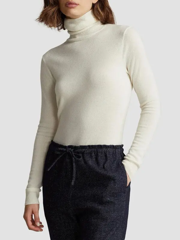 Polo Ralph Lauren Cashmere Turtleneck Sweater - Cream